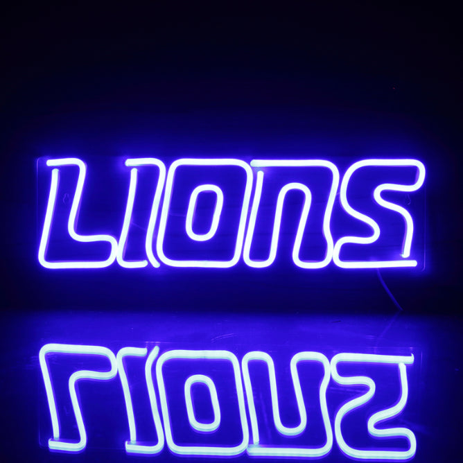 NFL LIONS Handmade Neon Flex LED Sign | Birthday Gift For Him