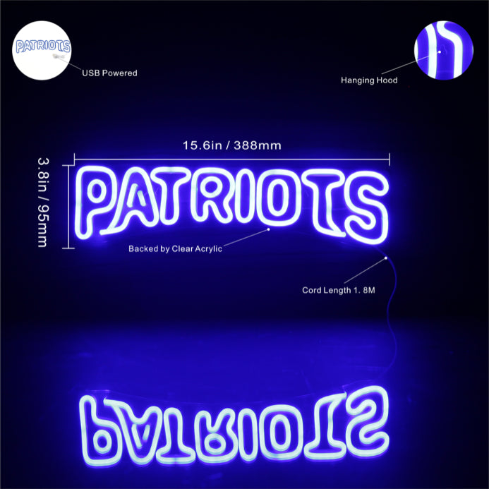 NFL PATRIOTS Handmade Neon Flex LED Sign | Birthday Gift For Him