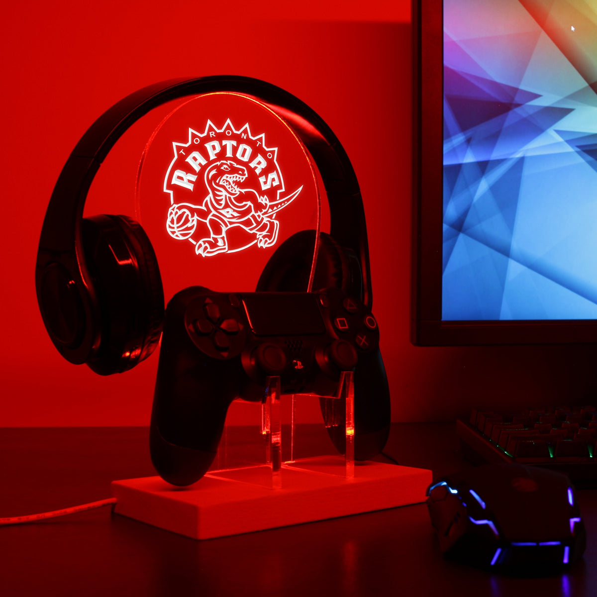 Toronto Raptors LED Gaming Headset Controller Stand | PRO LED SIGN