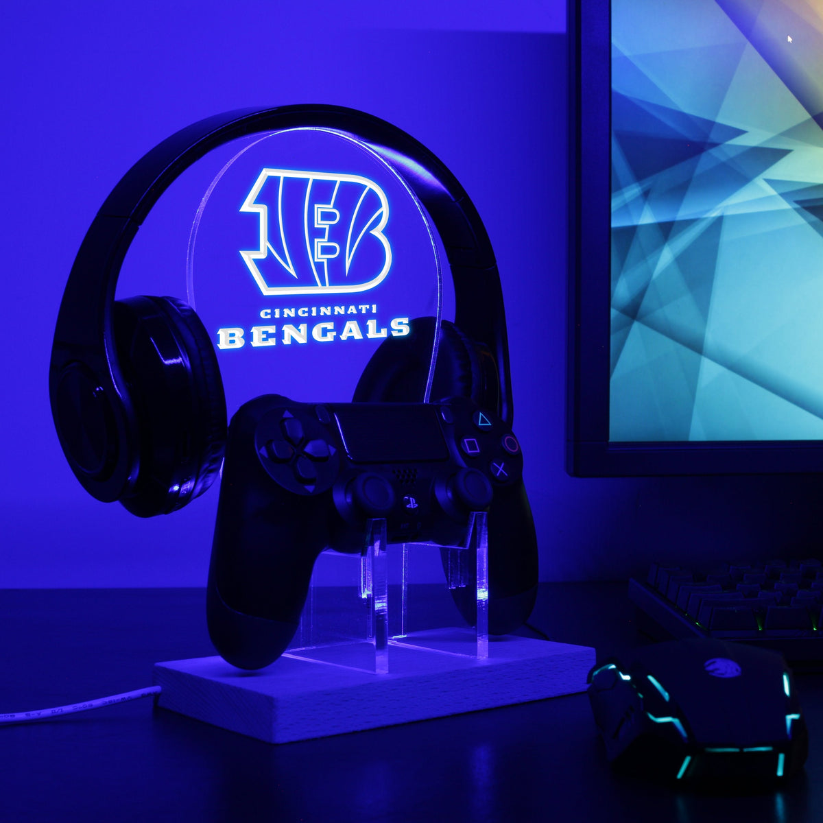 Cincinnati Bengals LED Gaming Headset Controller Stand | PRO LED SIGN