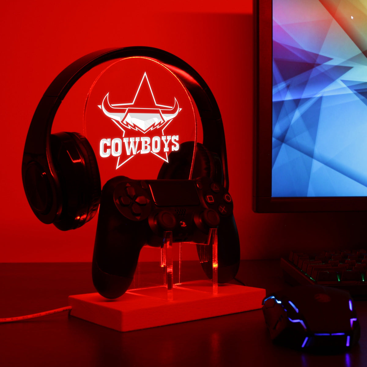 North Queensland Cowboys LED Gaming Headset Controller Stand | PRO LED SIGN