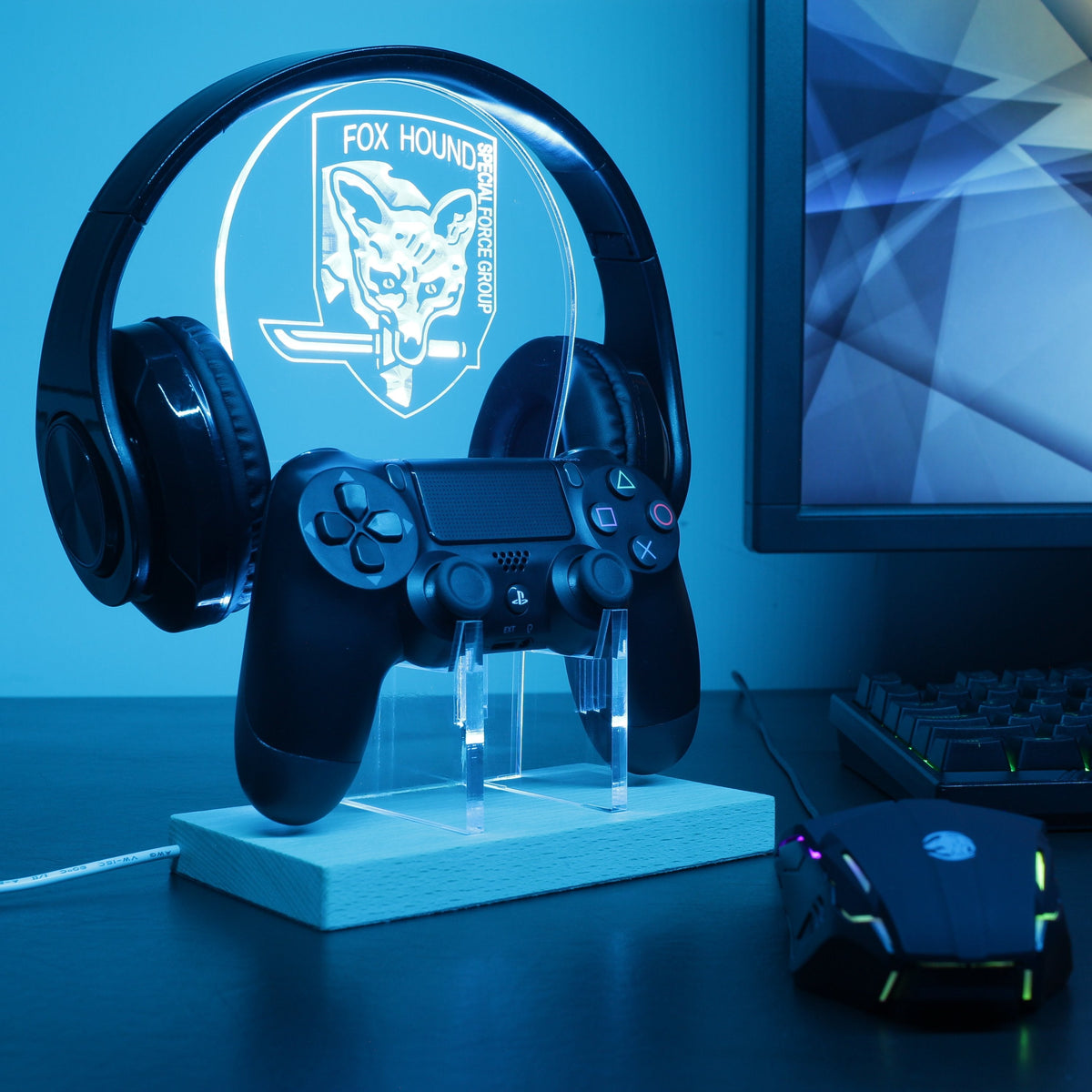Fox Hound LED Gaming Headset Controller Stand | PRO LED SIGN