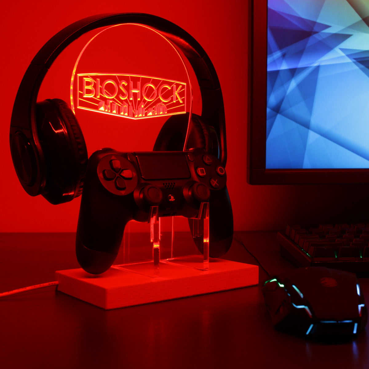 BioShock LED Gaming Headset Controller Stand | PRO LED SIGN