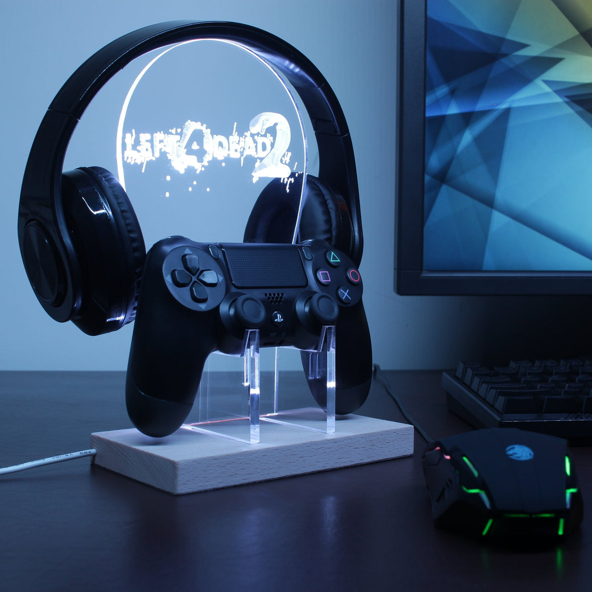 Left 4 Dead 2 LED Gaming Headset Controller Stand | PRO LED SIGN