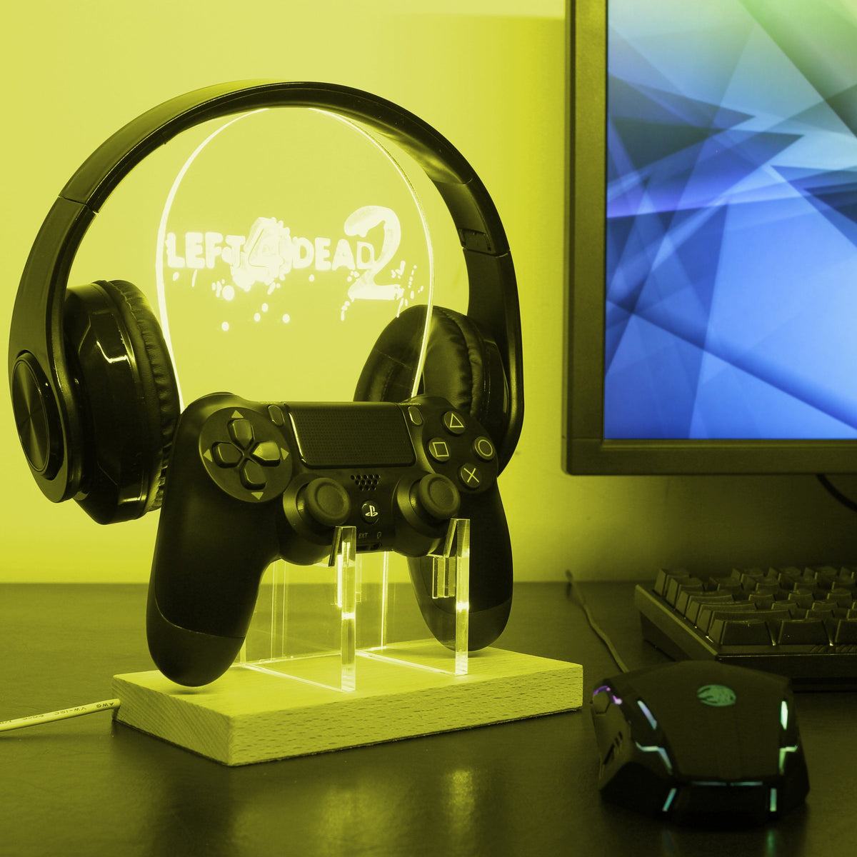 Left 4 Dead 2 LED Gaming Headset Controller Stand | PRO LED SIGN