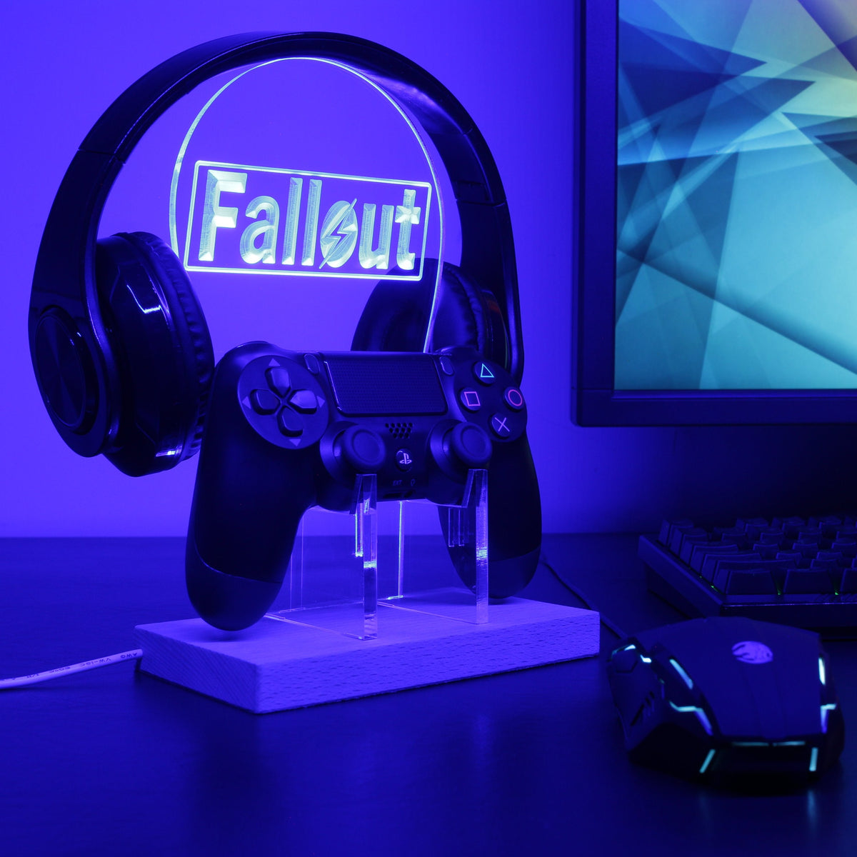 Fallout LED Gaming Headset Controller Stand | PRO LED SIGN