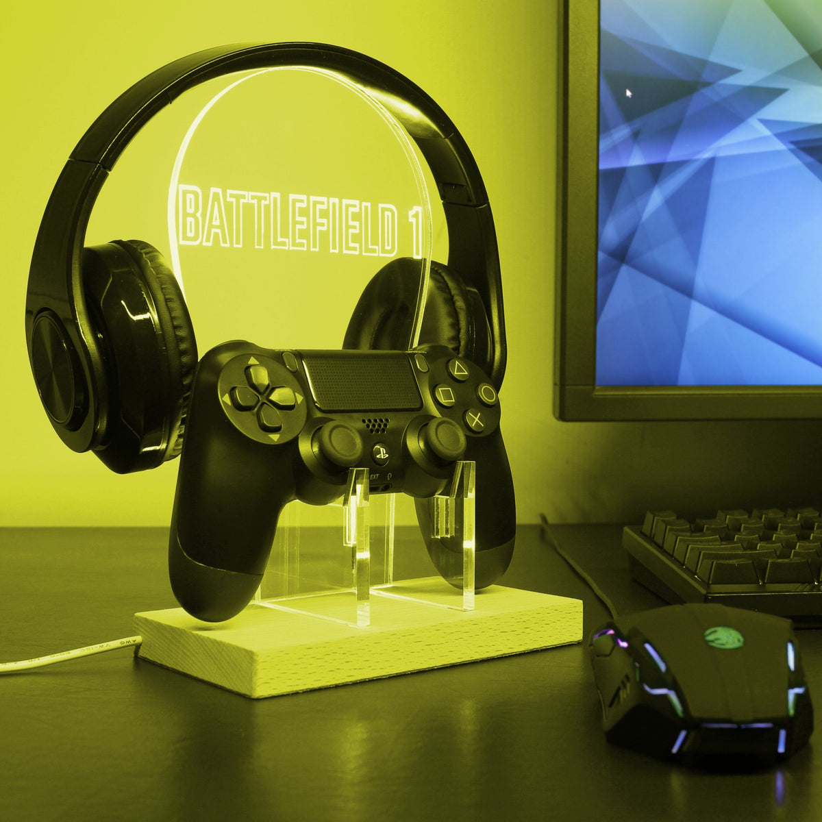 Battlefield LED Gaming Headset Controller Stand | PRO LED SIGN