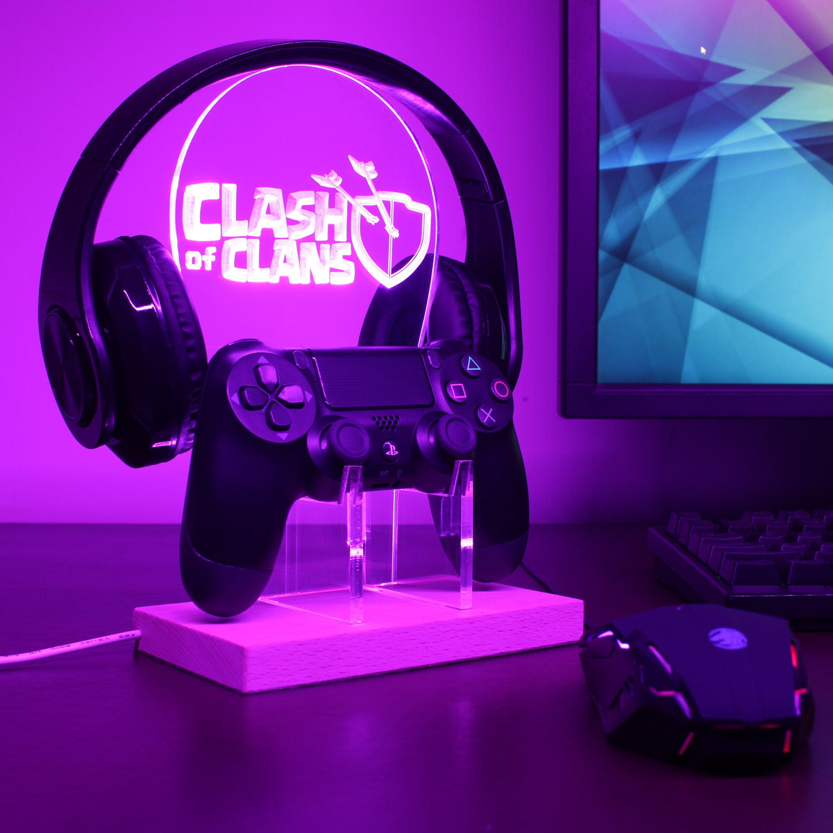 Clash of Clans LED Gaming Headset Controller Stand | PRO LED SIGN
