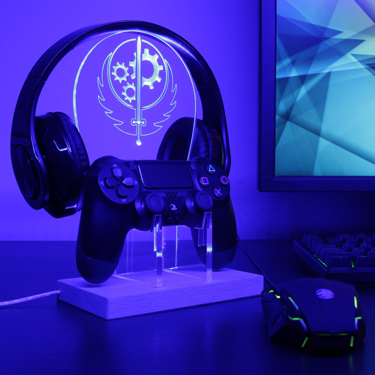 Fallout 4 Brotherhood of Steel LED Gaming Headset Controller Stand ...