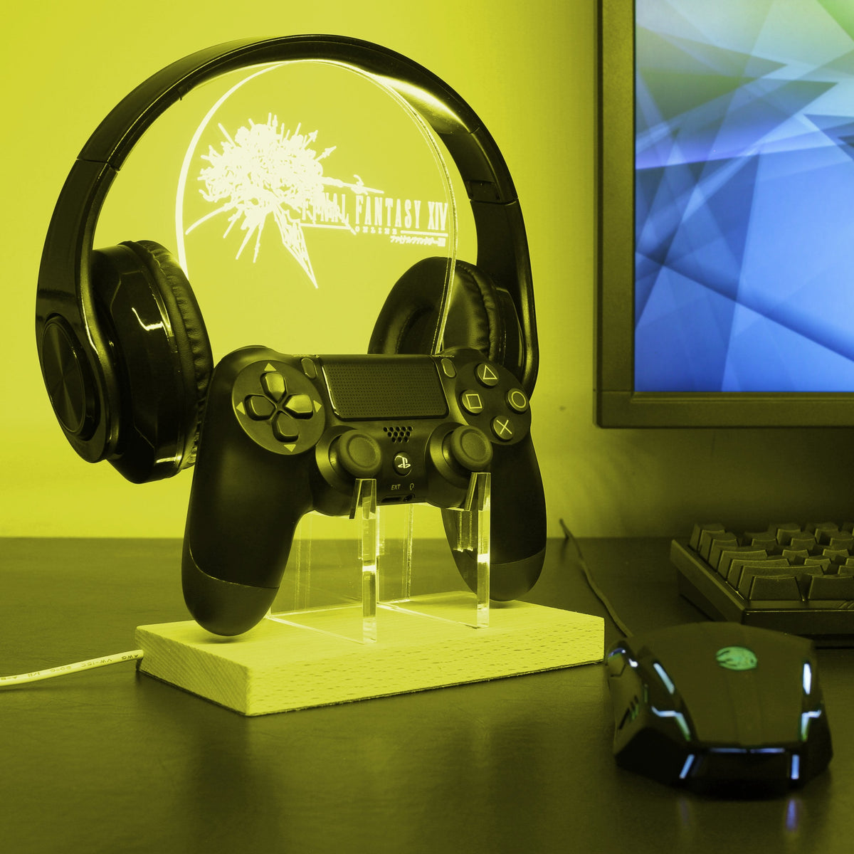Final Fantasy 14 LED Gaming Headset Controller Stand | PRO LED SIGN