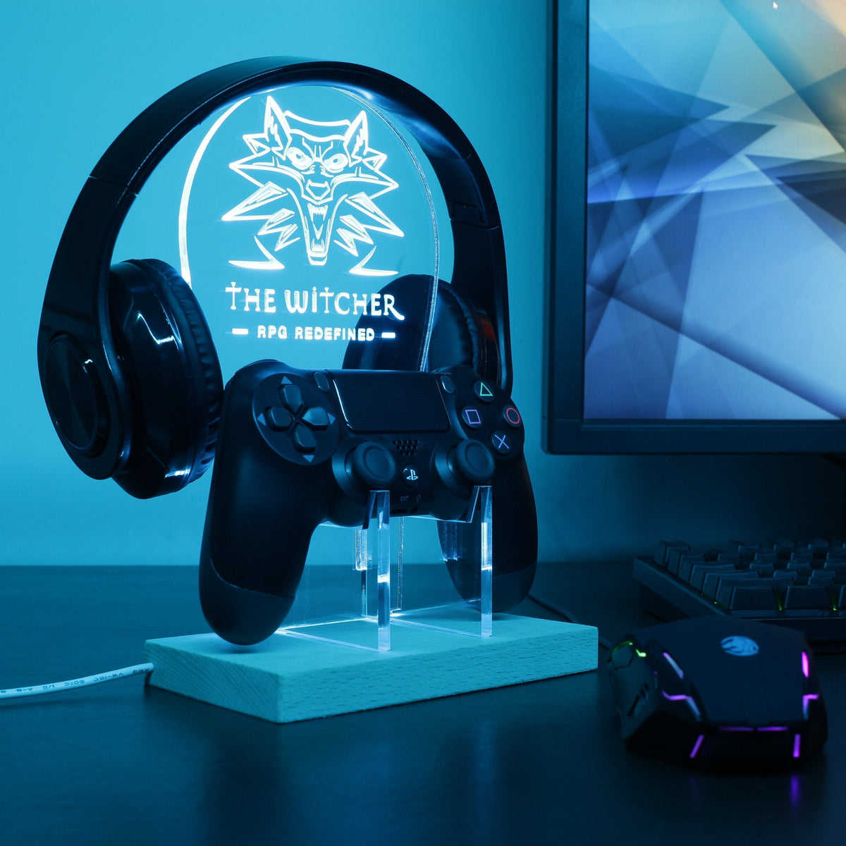The Witcher 3 Game LED Gaming Headset Controller Stand | PRO LED SIGN