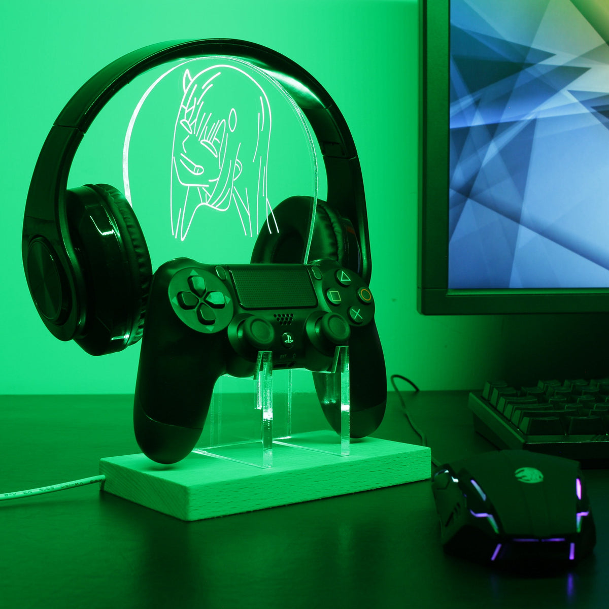 Zero Two LED Gaming Headset Controller Stand | PRO LED SIGN