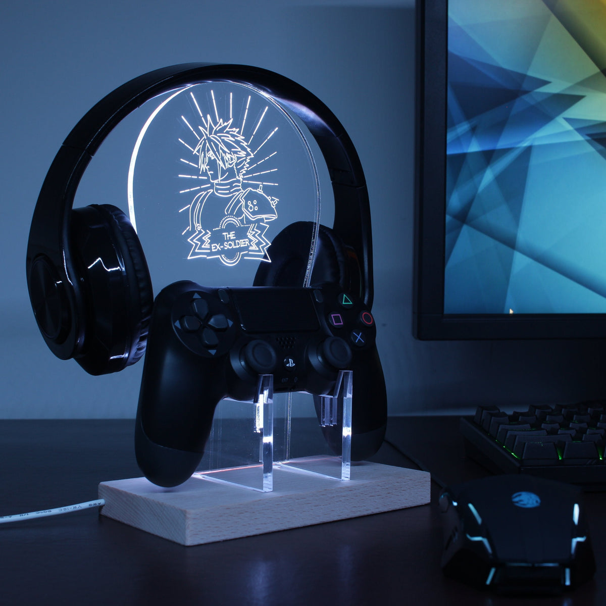 Final Fantasy LED Gaming Headset Controller Stand | PRO LED SIGN