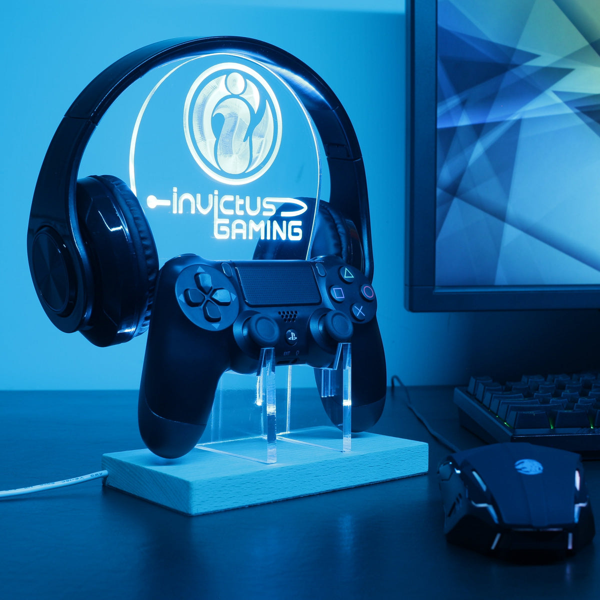 Invictus Gaming LED Gaming Headset Controller Stand | PRO LED SIGN