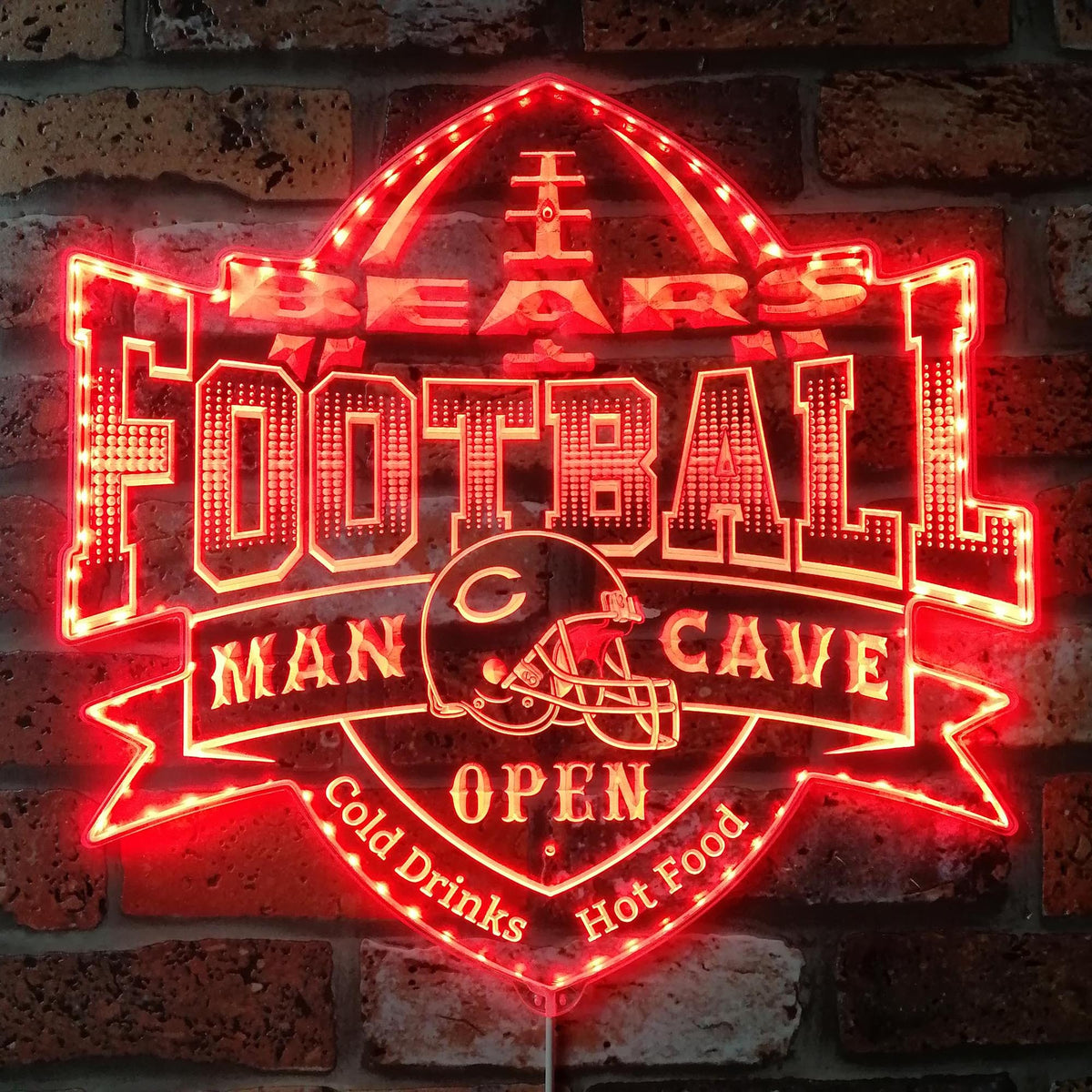 NFL Helmet Chicago Bears Club Dynamic RGB Edge Lit LED Sign | PROLEDSIGN