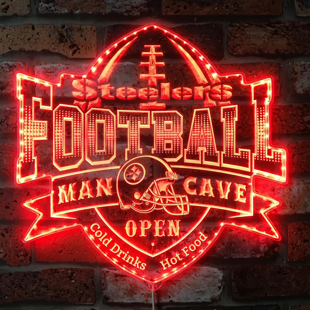 NFL Pittsburgh Steelers Football Club Dynamic RGB Edge Lit LED Sign ...