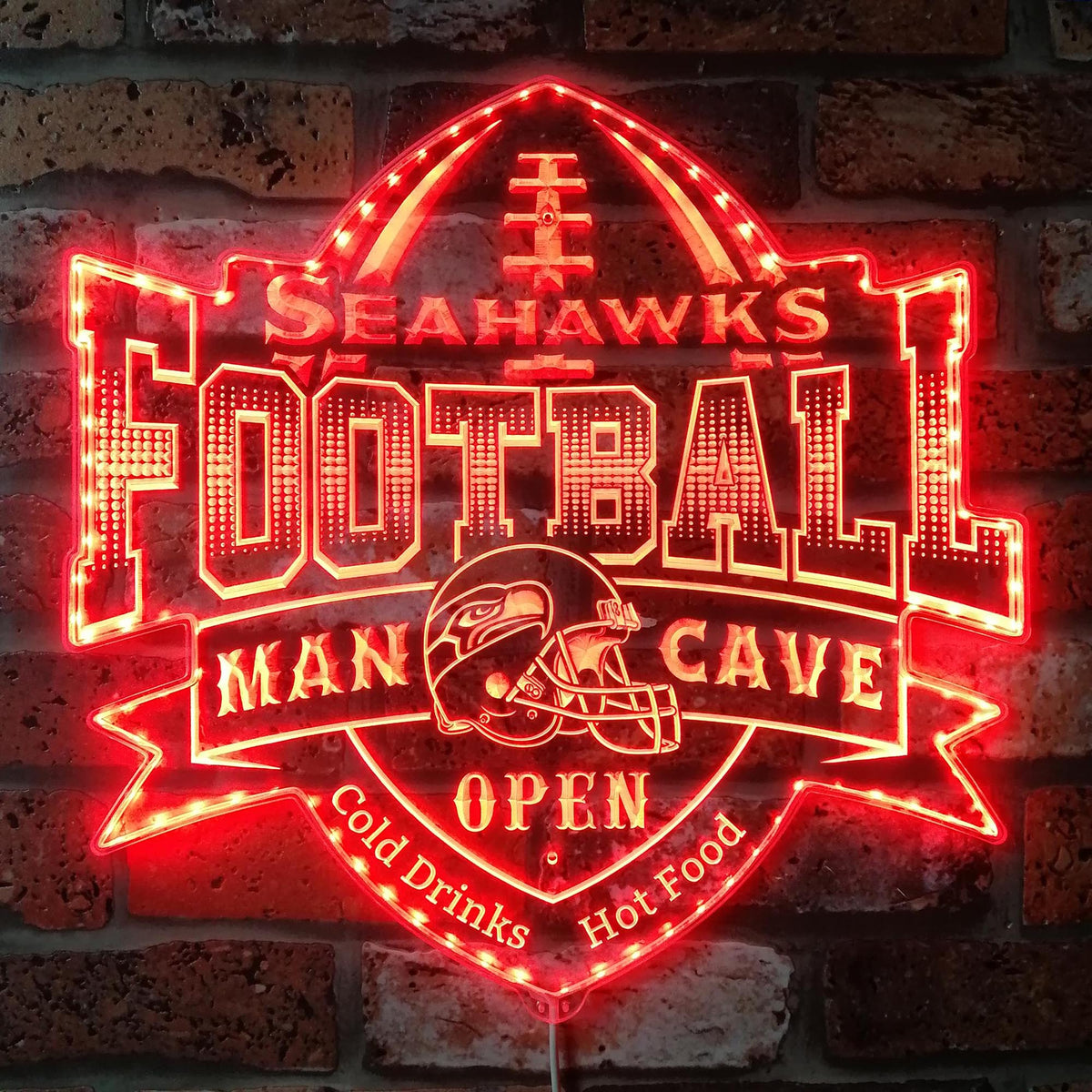NFL Seattle Seahawks Football Dynamic RGB Edge Lit LED Sign | PROLEDSIGN