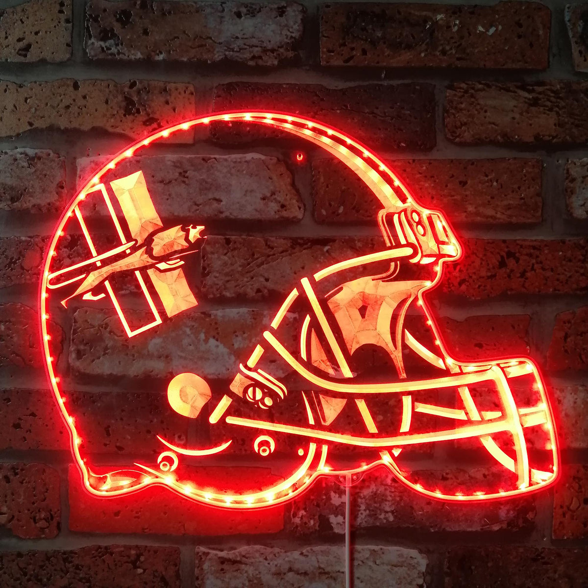 NFL Helmet Detroit Lions Football Dynamic RGB Edge Lit LED Sign ...