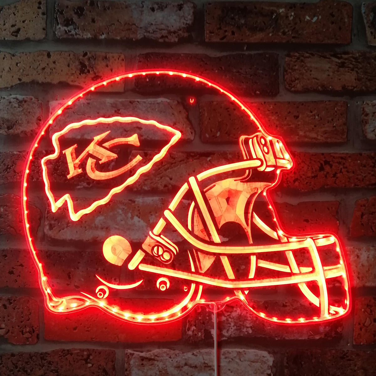 NFL Kansas City Chiefs Football Dynamic RGB Edge Lit LED Sign | PROLEDSIGN