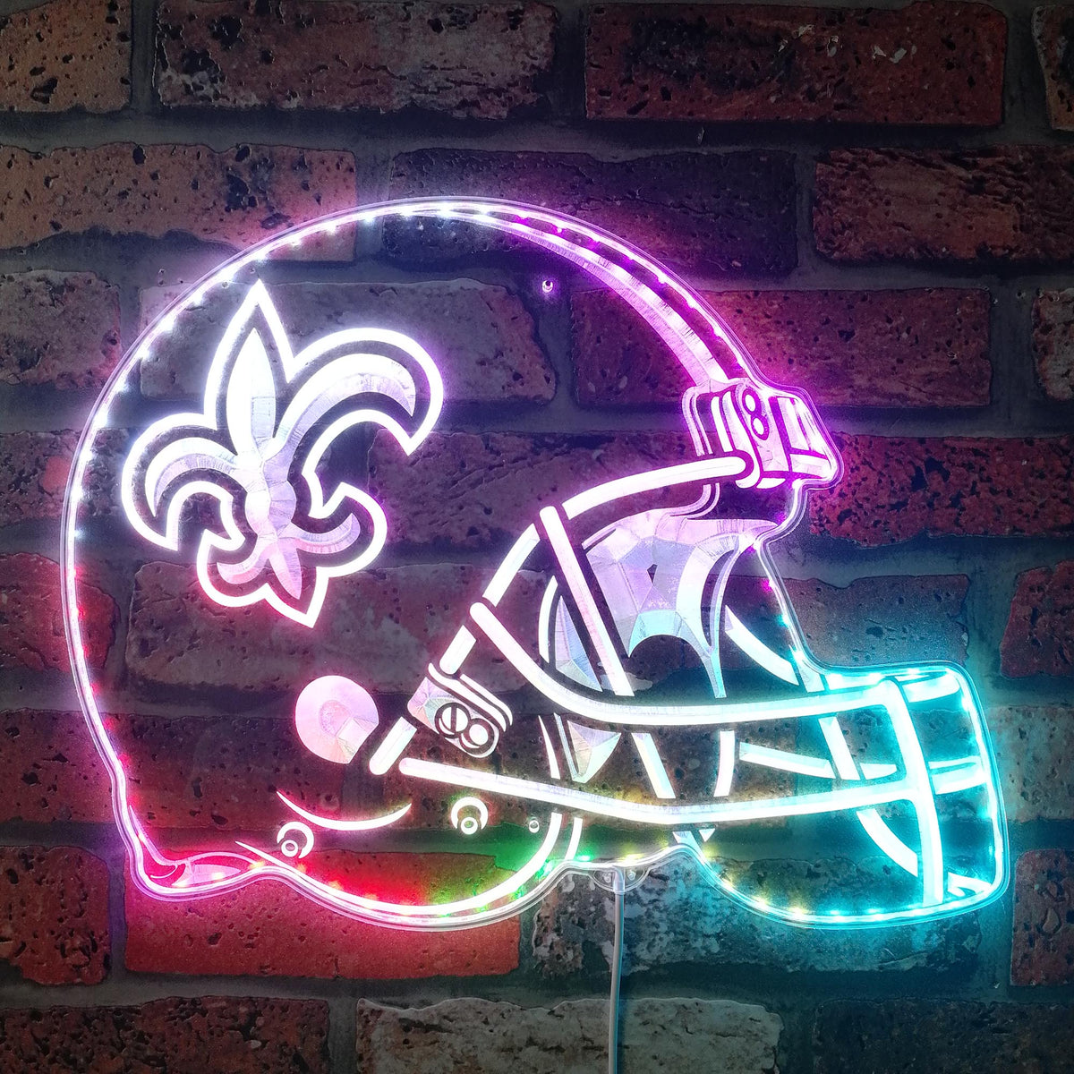 NFL New Orleans Saints Football Dynamic RGB Edge Lit LED Sign | PROLEDSIGN
