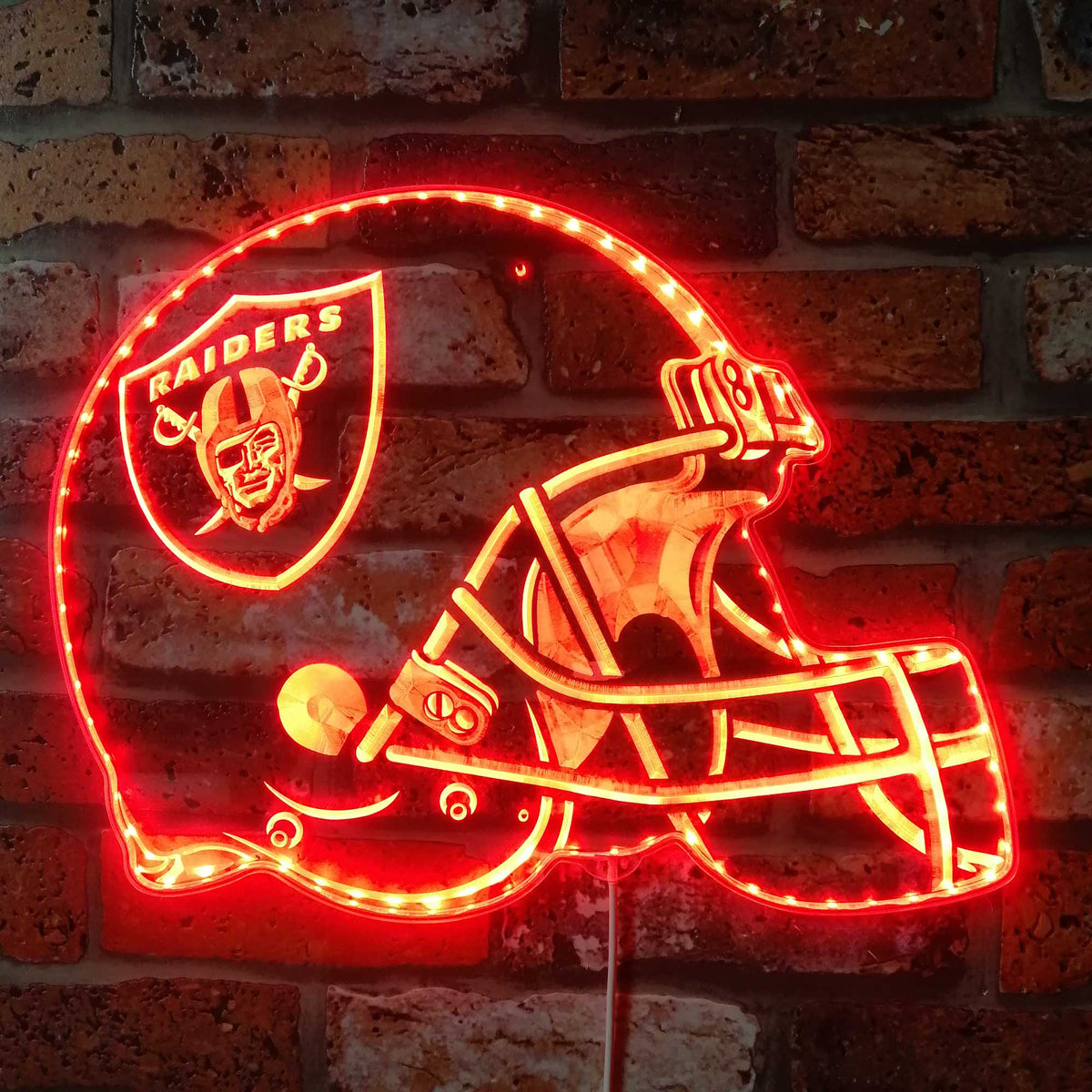 NFL Oakland Raiders Football Club Dynamic RGB Edge Lit LED Sign ...
