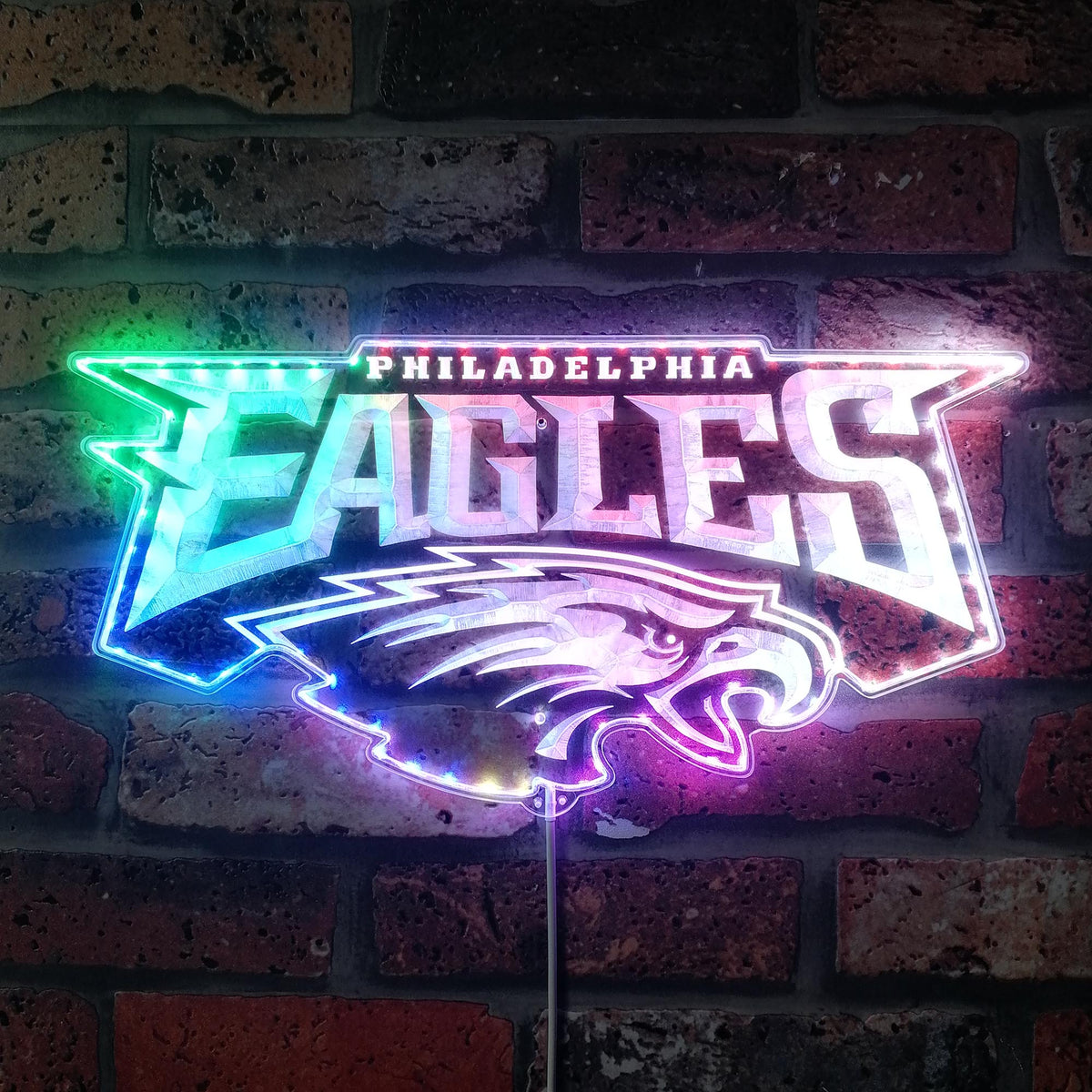 Philadelphia Eagles Dynamic RGB Edge Lit LED Sign | PROLEDSIGN