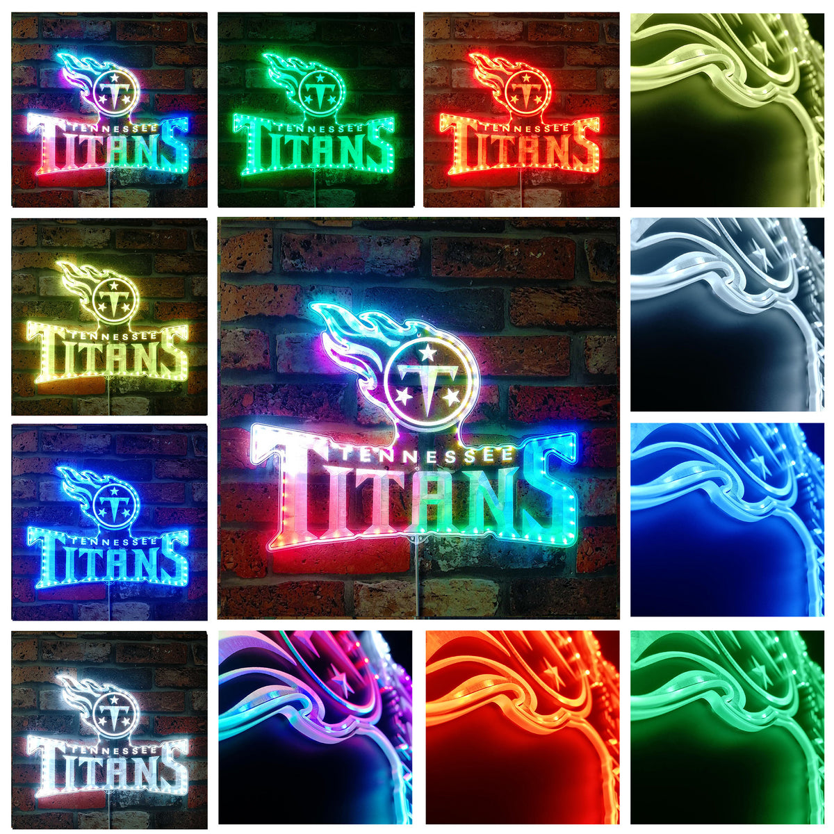 Tennessee Titans Dynamic RGB Edge Lit LED Sign | PROLEDSIGN