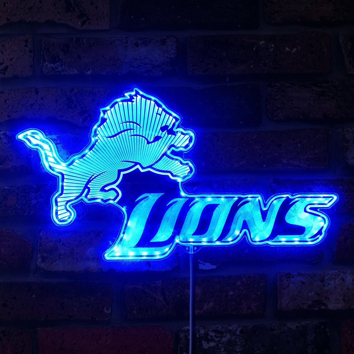 Detroit Lions Dynamic RGB Edge Lit LED Sign | PROLEDSIGN