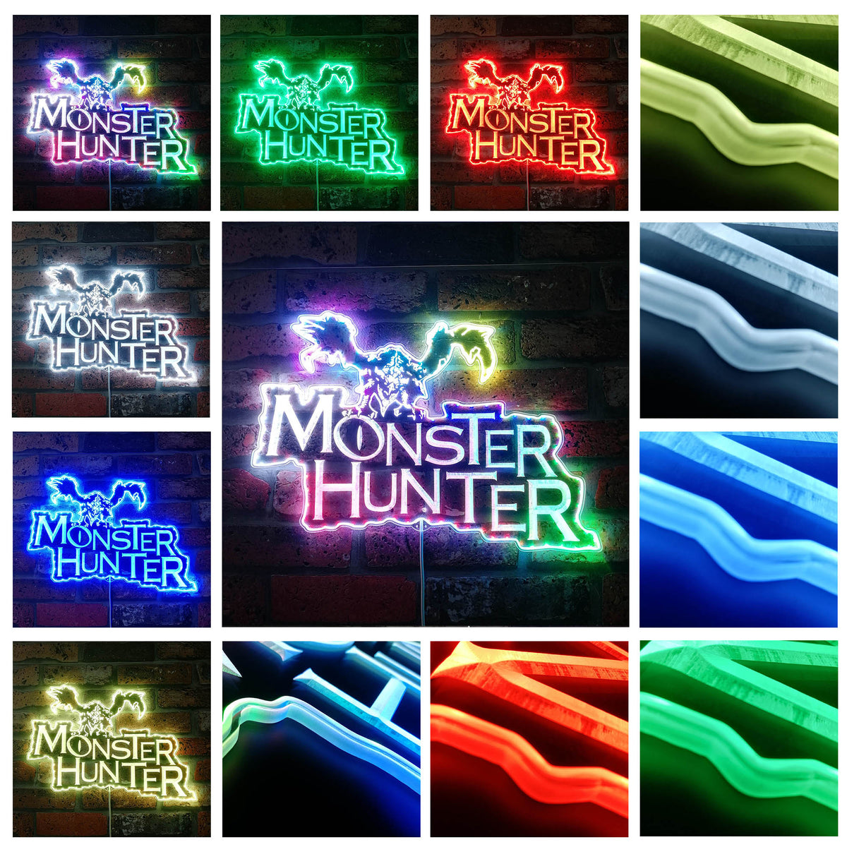 Monster Hunter Dynamic RGB Edge Lit LED Sign | PROLEDSIGN