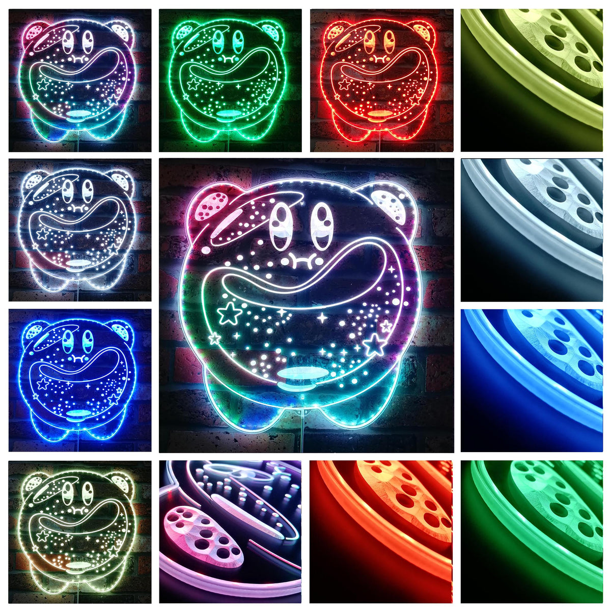 Kirby Star Allies Dynamic RGB Edge Lit LED Sign | PROLEDSIGN