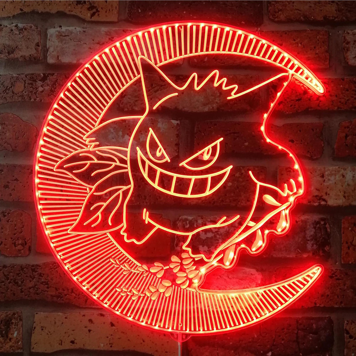 Gengar Pokemon Dynamic RGB Edge Lit LED Sign | PROLEDSIGN