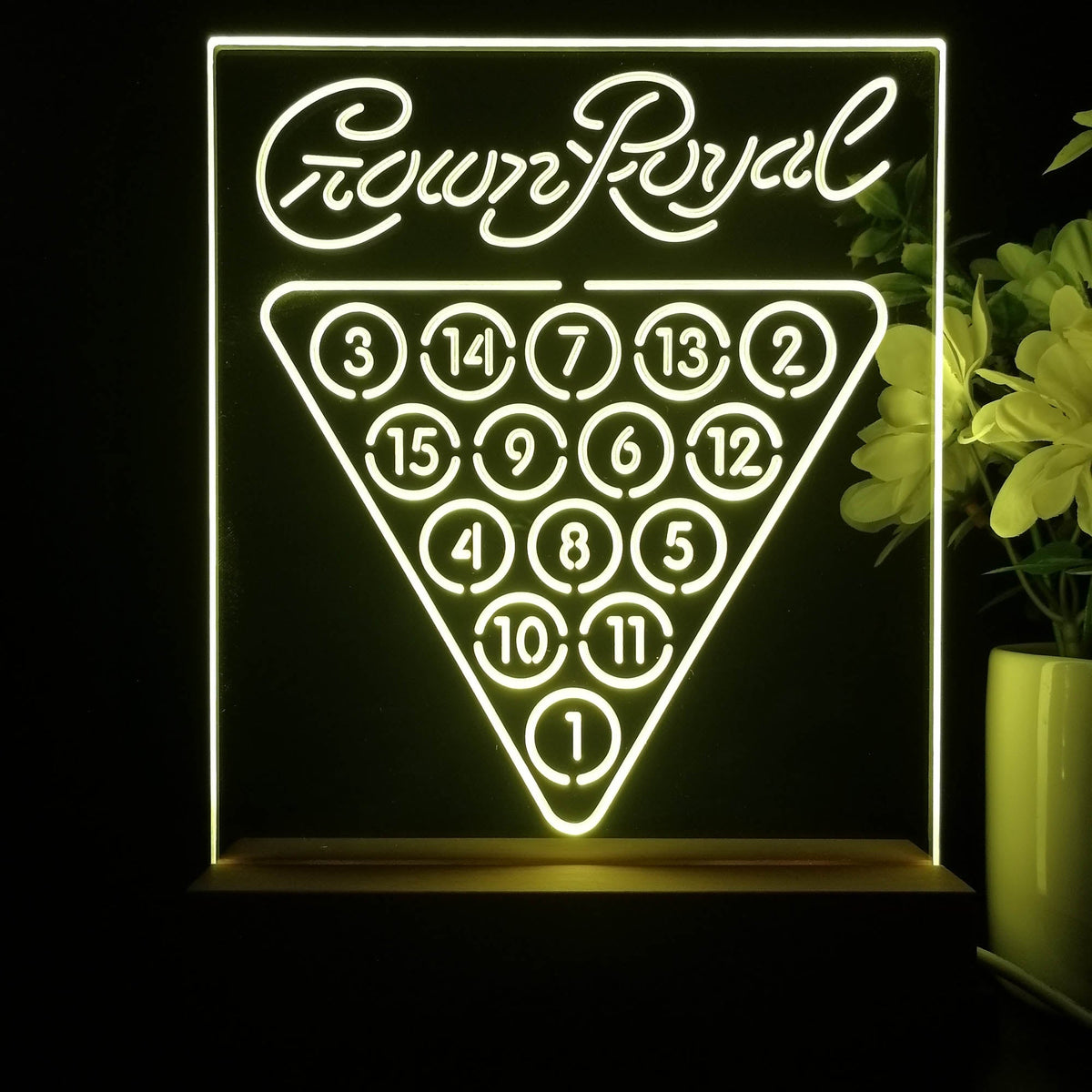 Crown Royal Pool Snooker Billiard Room Neon Sign Table Lamp Display ...