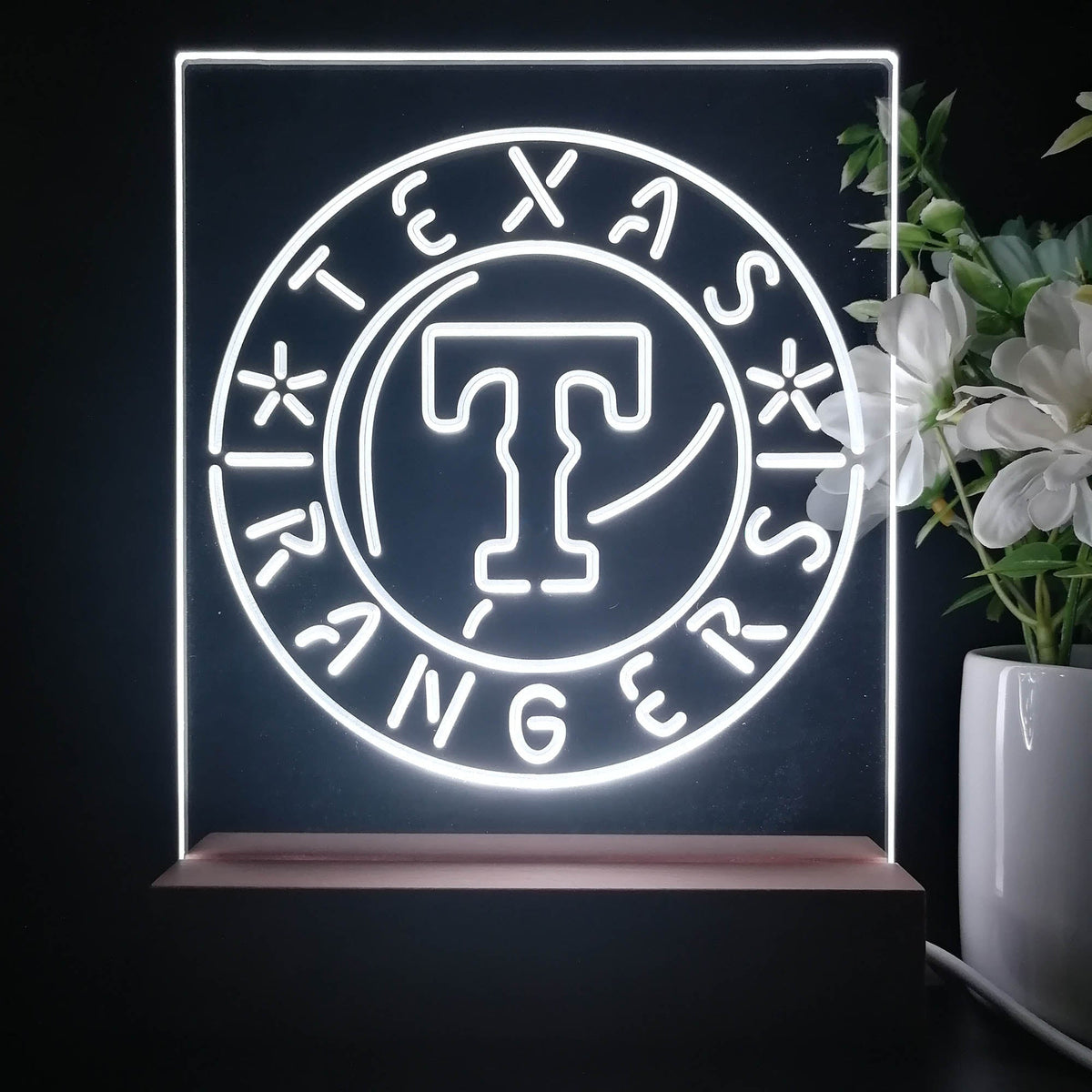 Texas Rangers Neon Sign Table Lamp Display | PRO LED SIGN