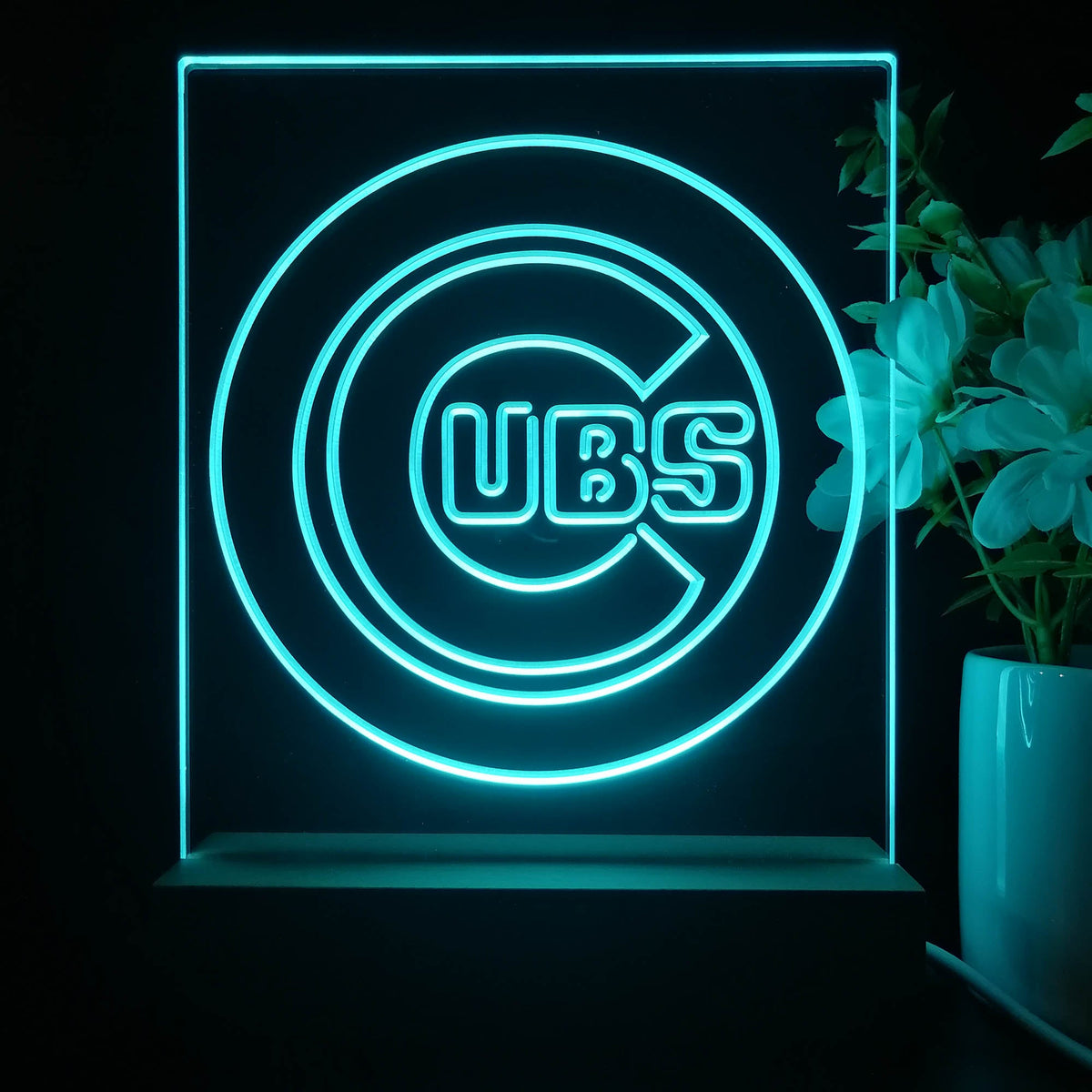 Chicago Cubs Neon Sign Table Lamp Display | PRO LED SIGN