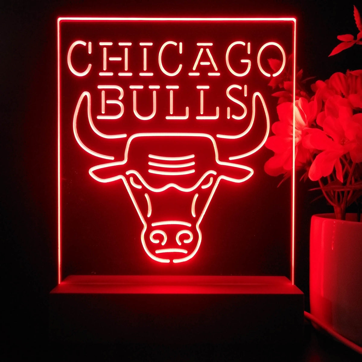 Chicago Bulls Neon Sign Table Lamp Display | PRO LED SIGN