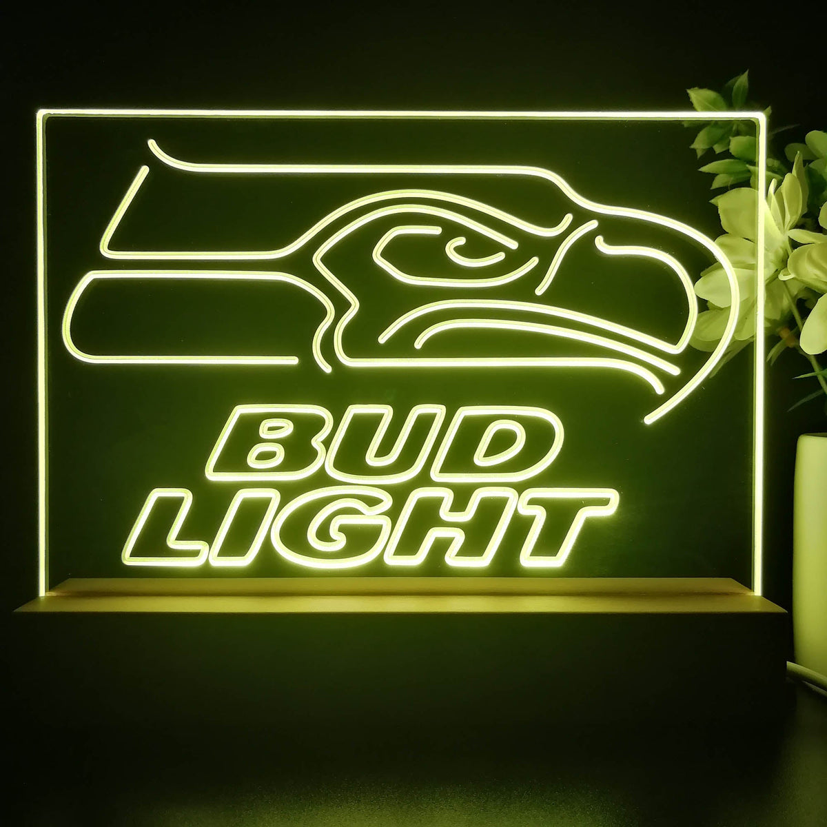 Seattle Seahawks Bud Light Neon Sign Table Lamp Display | PRO LED SIGN