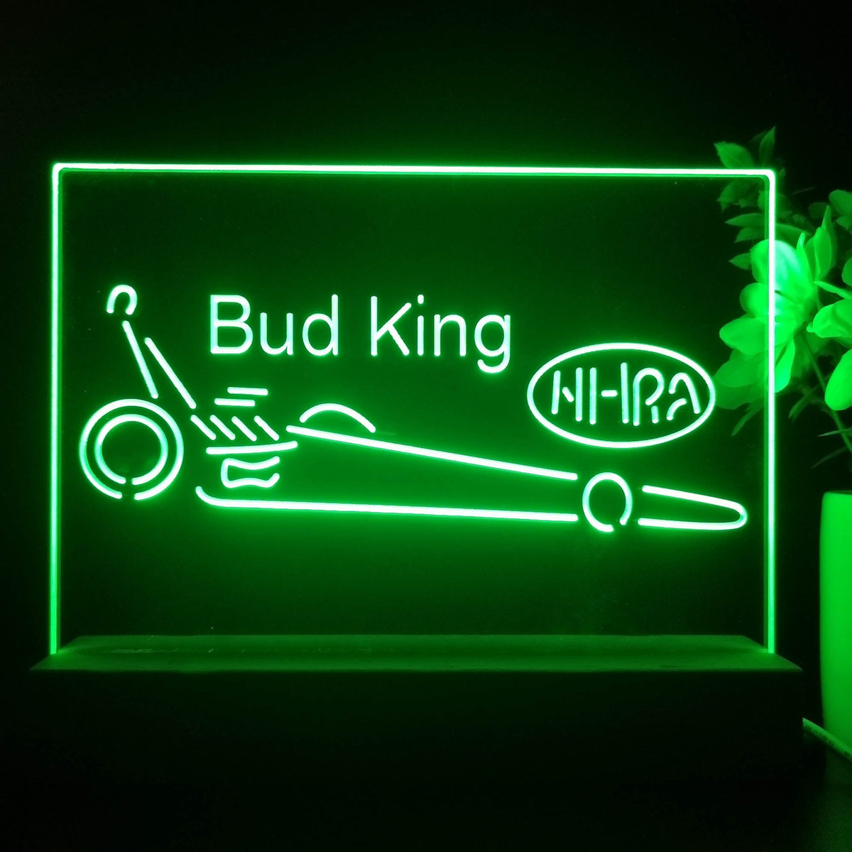 Bud King NHRA Dragster Neon Sign Table Lamp Display | PRO LED SIGN