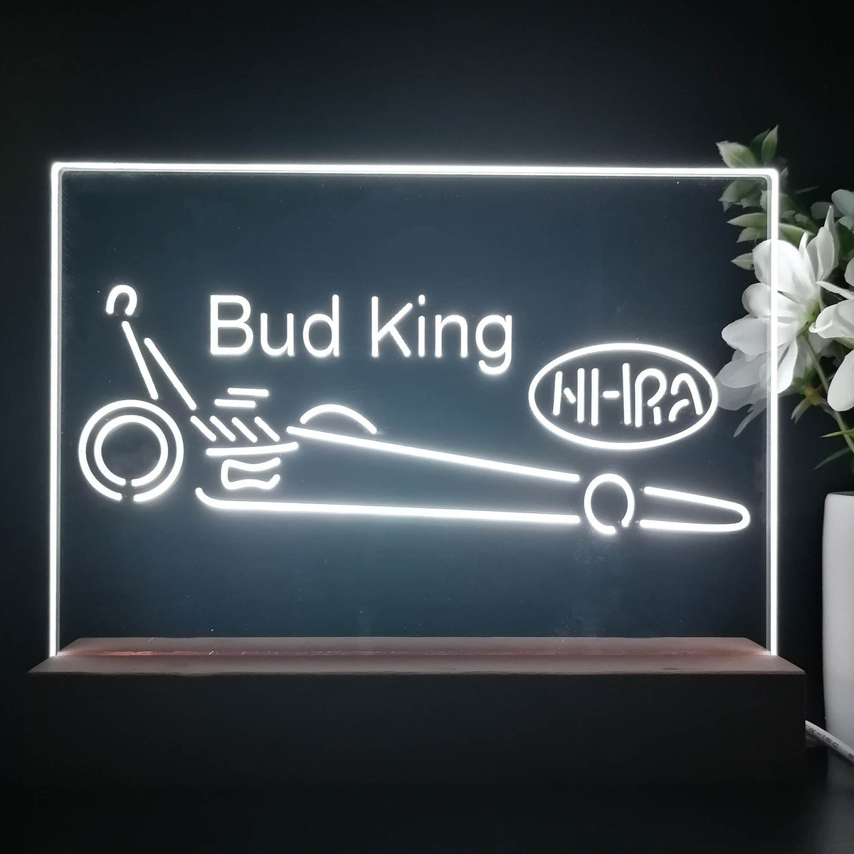 Bud King NHRA Dragster Neon Sign Table Lamp Display | PRO LED SIGN