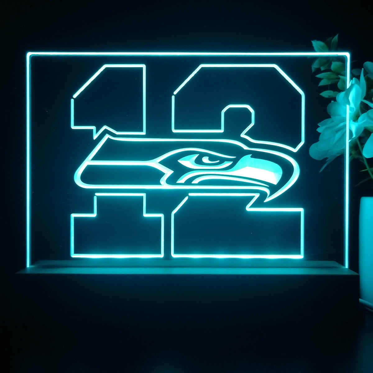 Seattle Seahawks 12th man Neon Sign Table Lamp Display | PRO LED SIGN