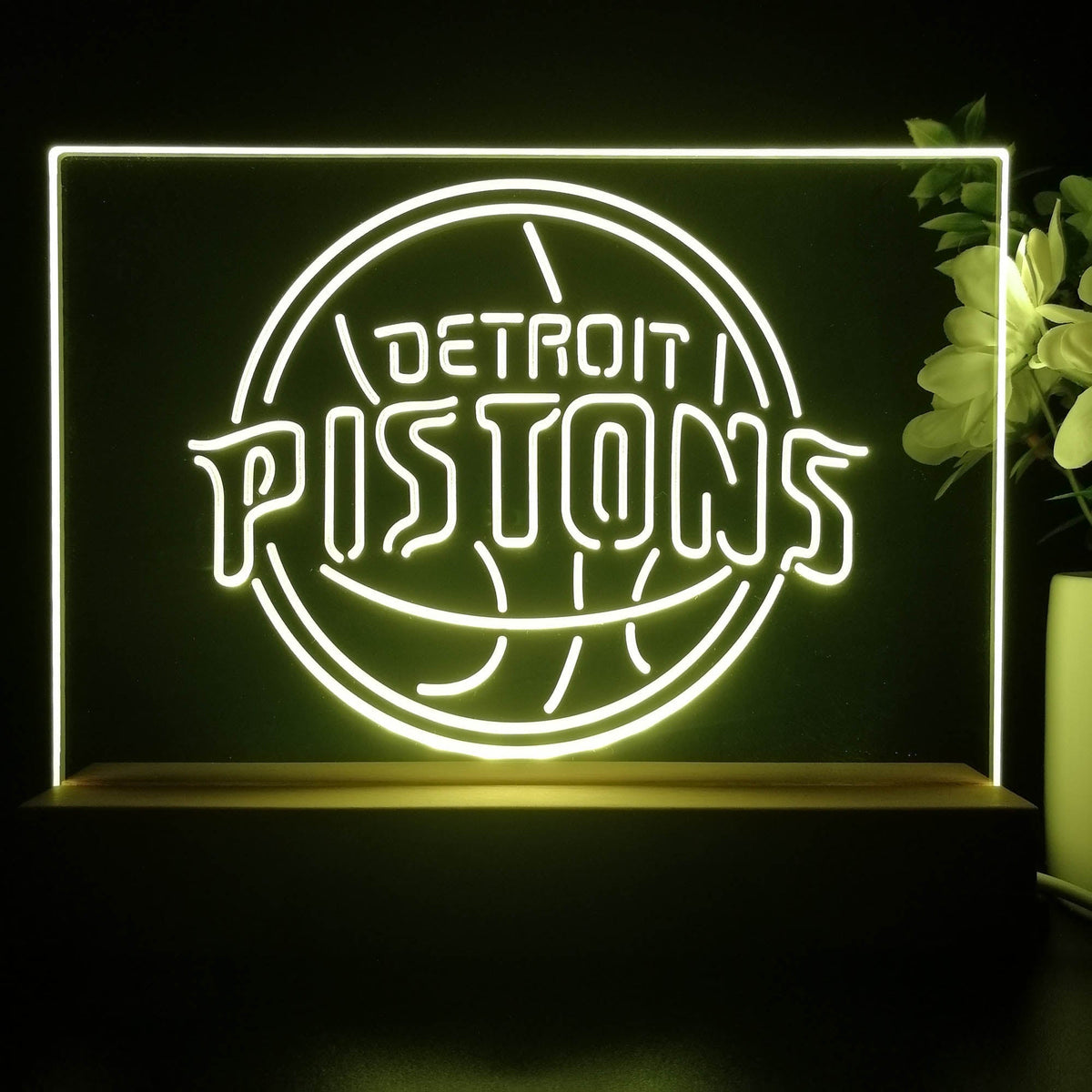 Detroit Pistons Neon Sign Table Lamp Display | PRO LED SIGN