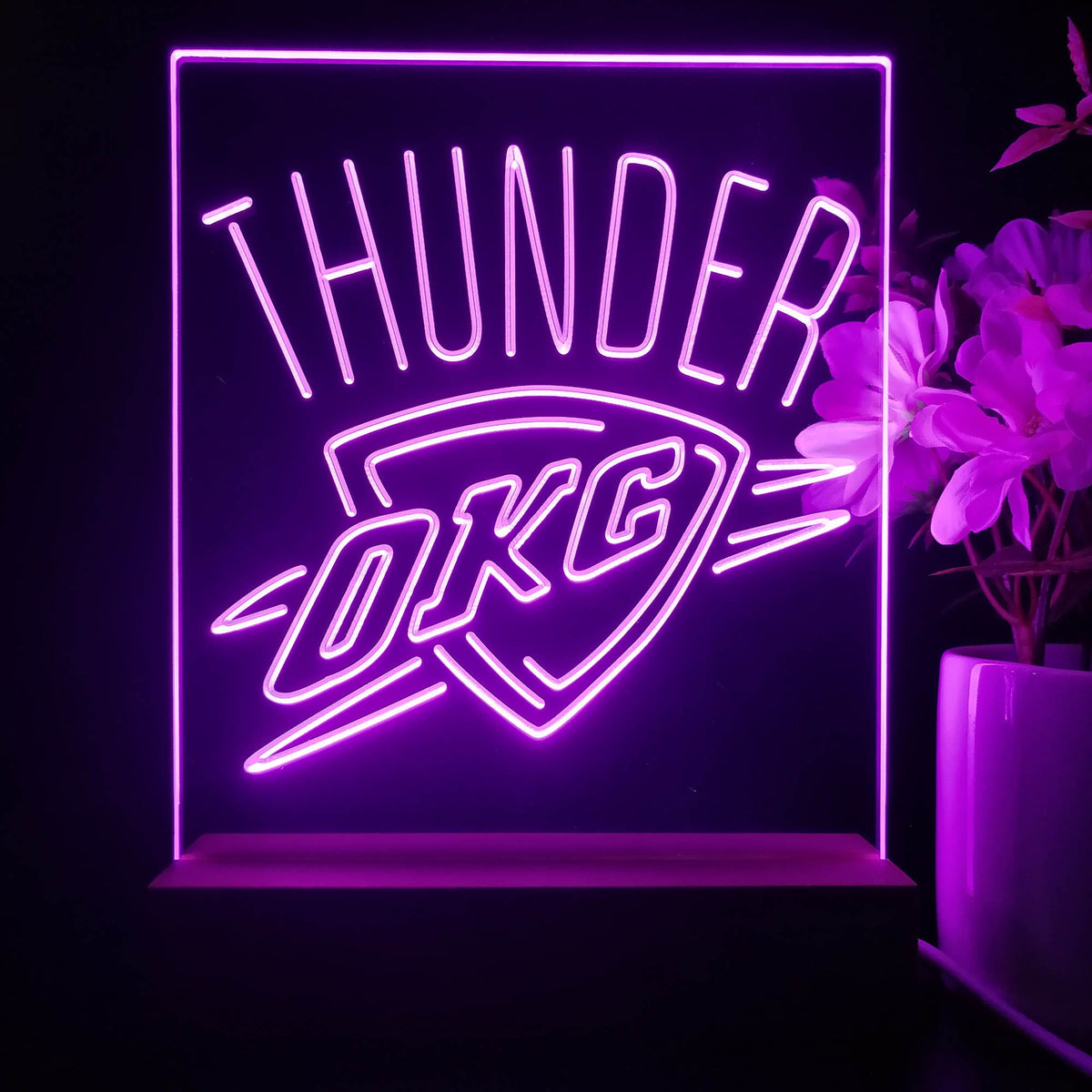 Oklahoma City Thunder Neon Sign Table Lamp Display | PRO LED SIGN
