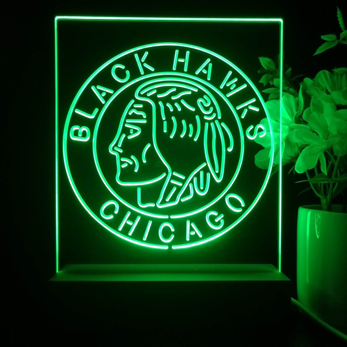 Chicago Blackhawks Neon Sign Table Lamp Display | PRO LED SIGN