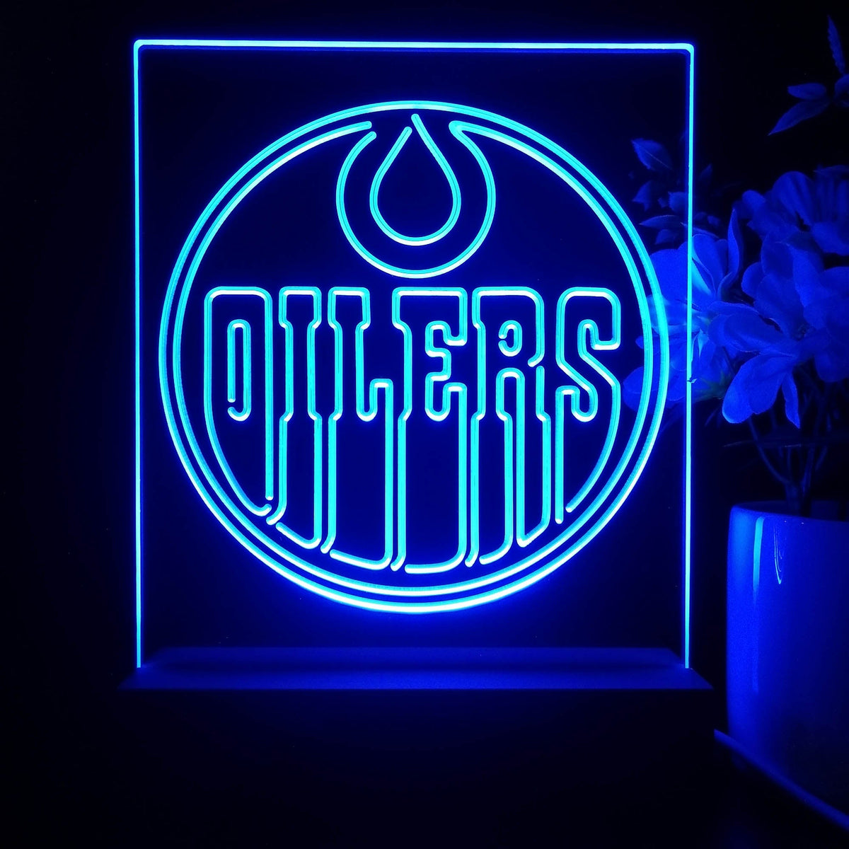 Edmonton Oilers Neon Sign Table Lamp Display | PRO LED SIGN