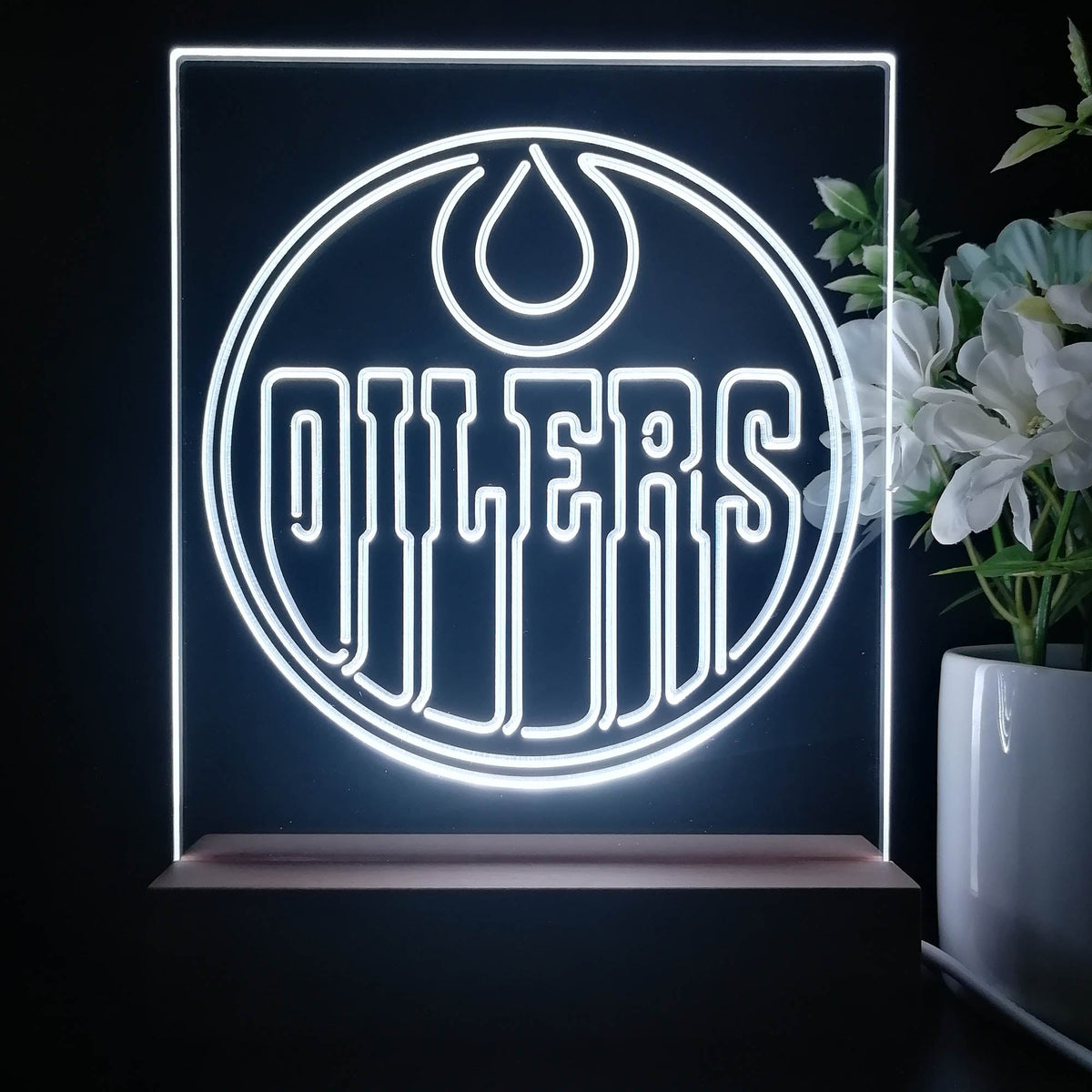 Edmonton Oilers Neon Sign Table Lamp Display | PRO LED SIGN