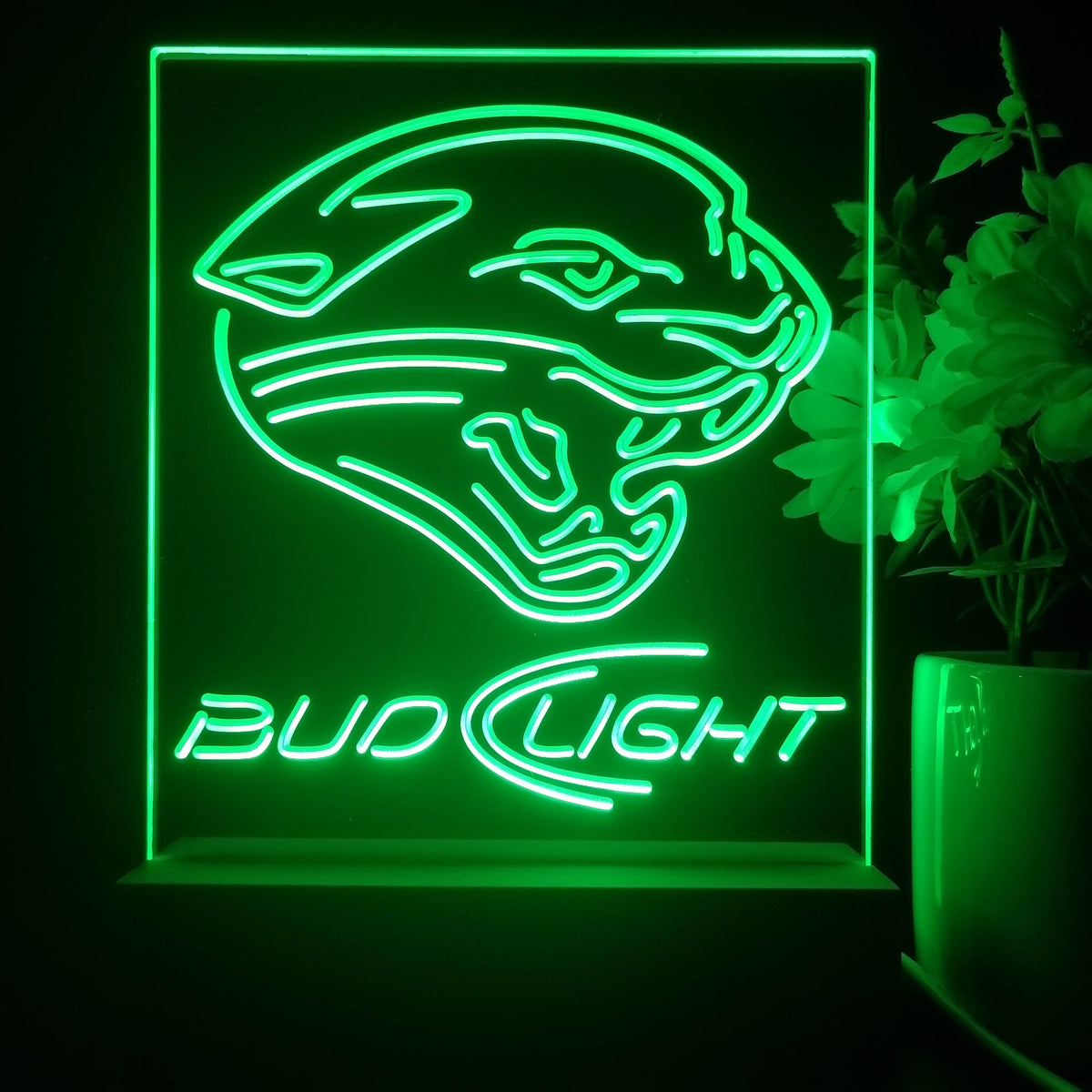 Bud Light Jacksonville Jaguars Neon Sign Table Lamp Display | PRO LED SIGN