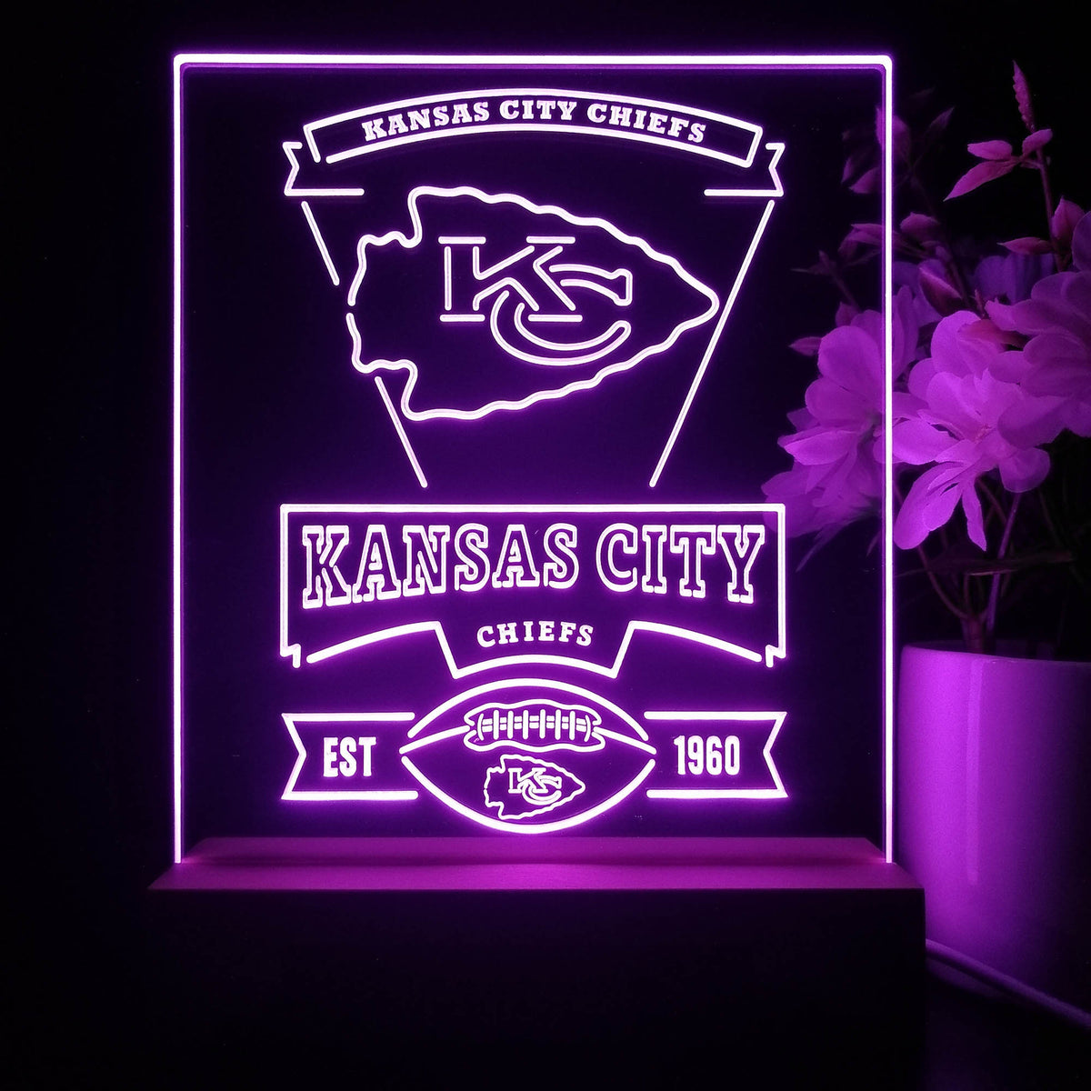 Kansas City Chiefs Souvenir Neon Pub Bar Sign LED Lamp | PRO LED SIGN