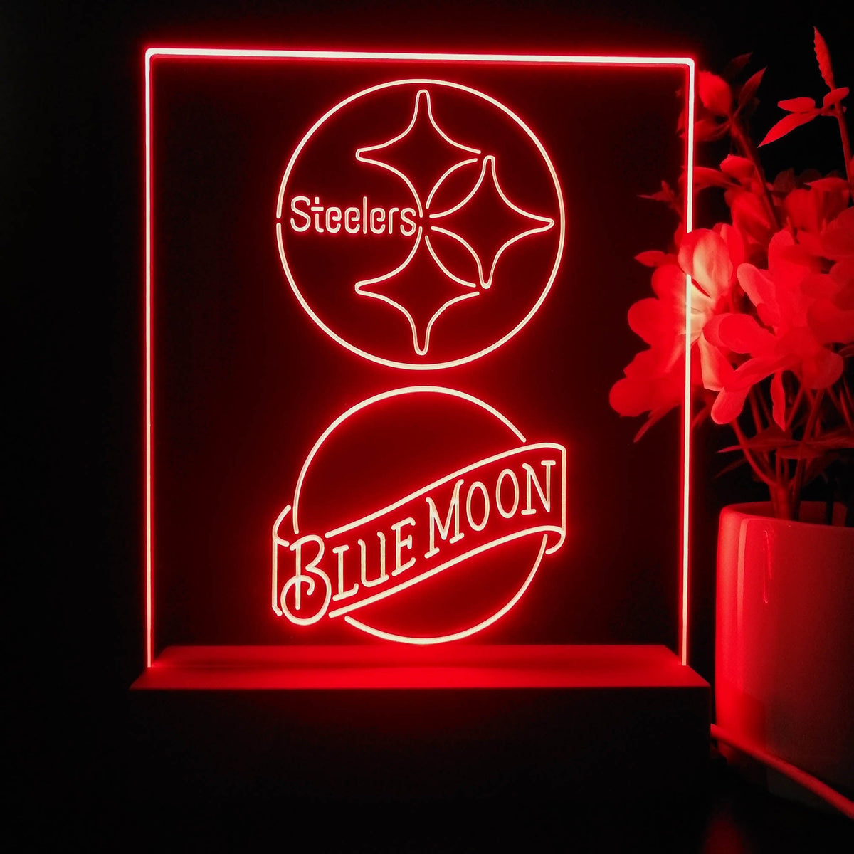 Pittsburgh Steelers Blue Moon Neon Pub Bar Sign LED Lamp | PRO LED SIGN