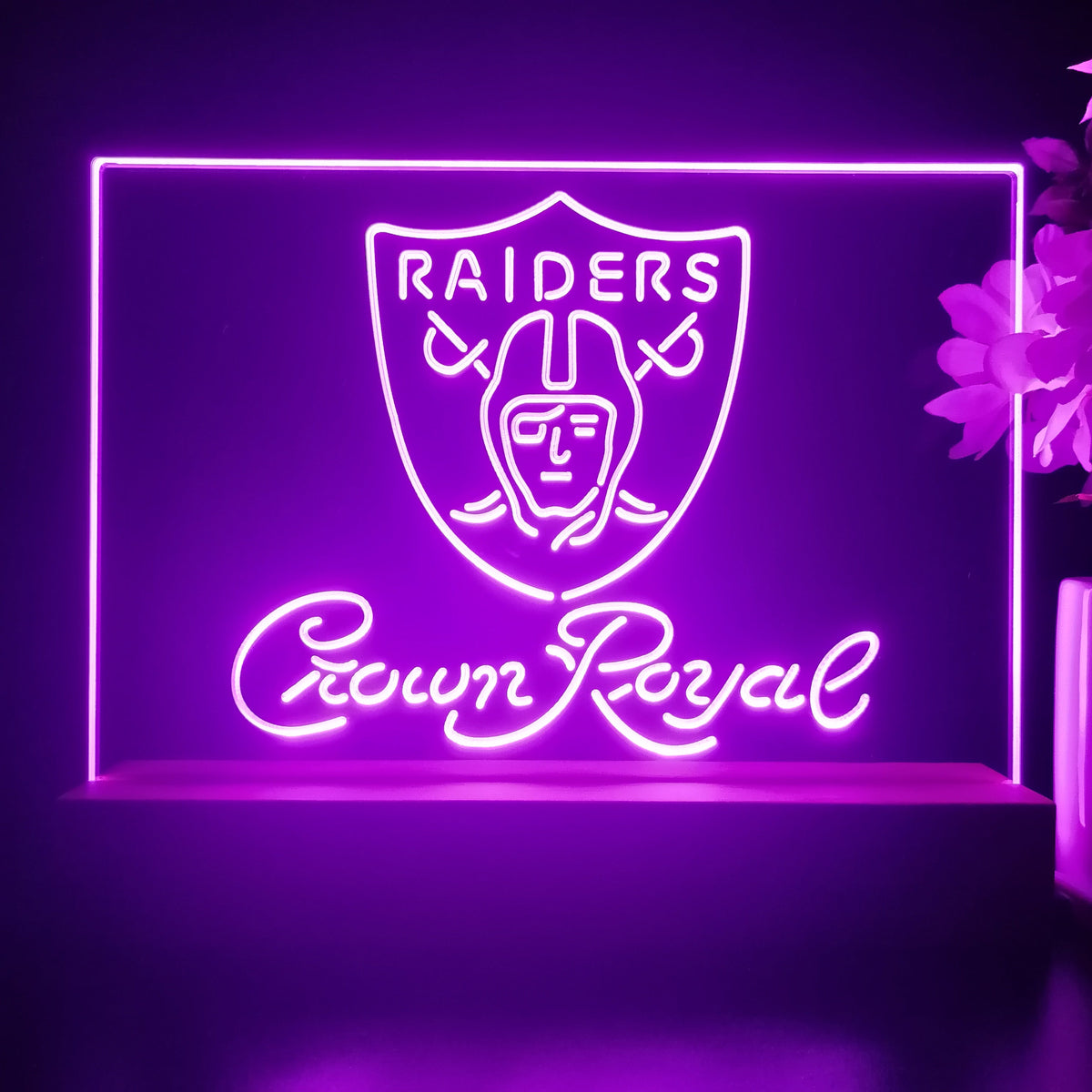 Crown Royal Bar Oakland Raiders Est. 1960 Neon Pub Bar Sign LED Lamp ...