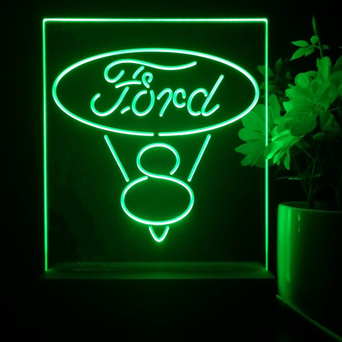 Ford V8 Logo Neon Sign Table Lamp Display | PRO LED SIGN