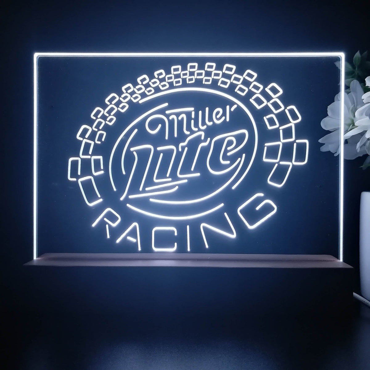 Miller Lite Racing Car Neon Sign Table Lamp Display | PRO LED SIGN